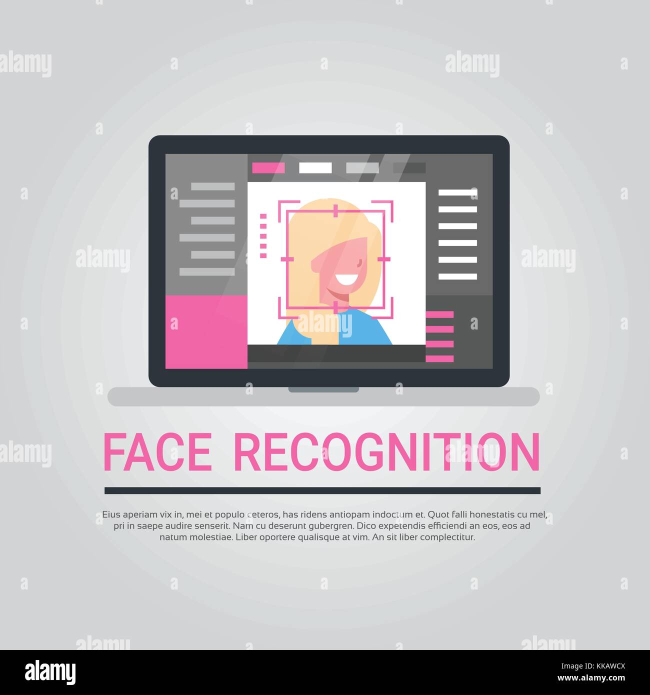 Face Recognition Technology Laptop Computer Security System Scanning ...