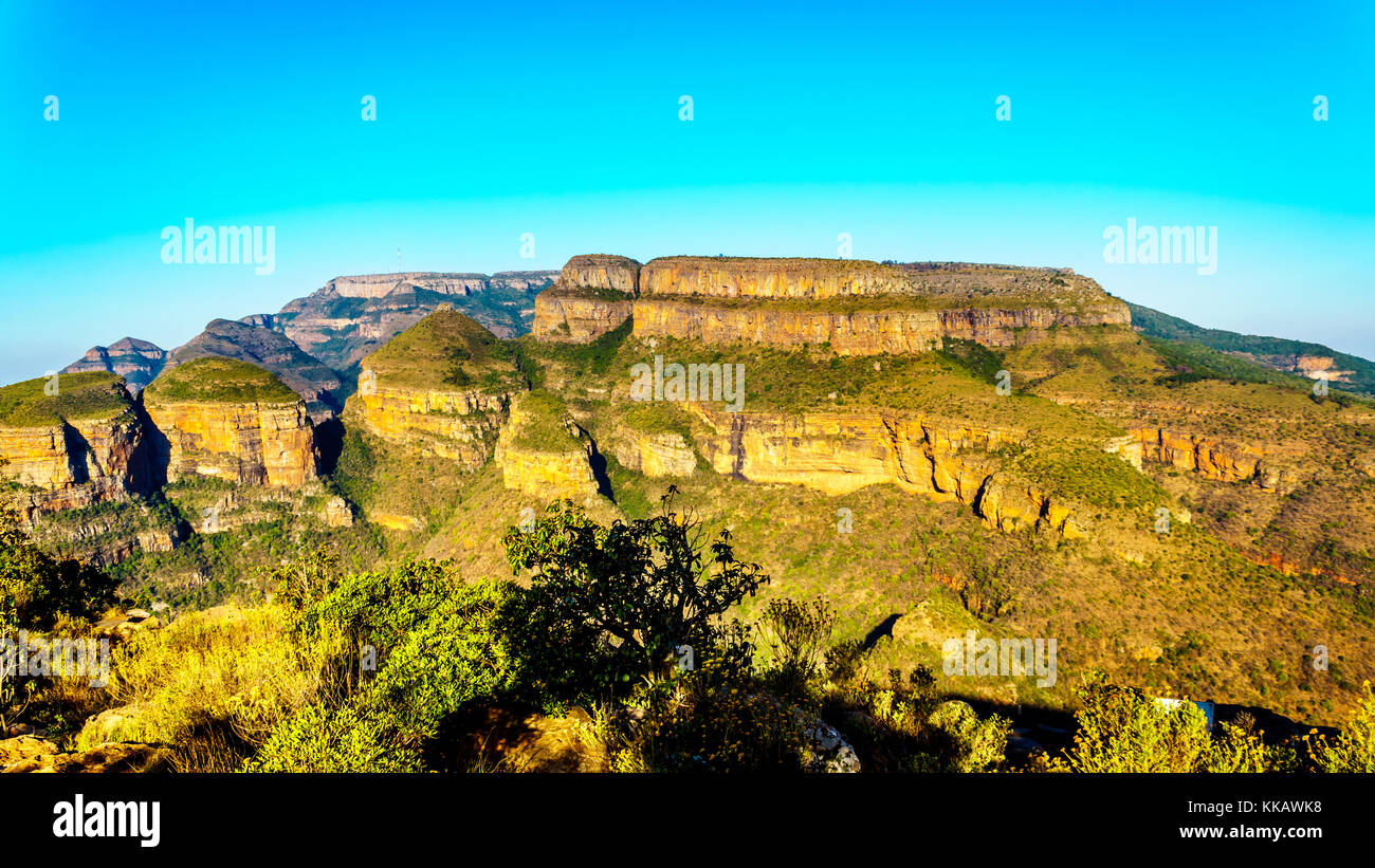 Highveld with the Three Rondavels of the Blyde River Canyon along the ...