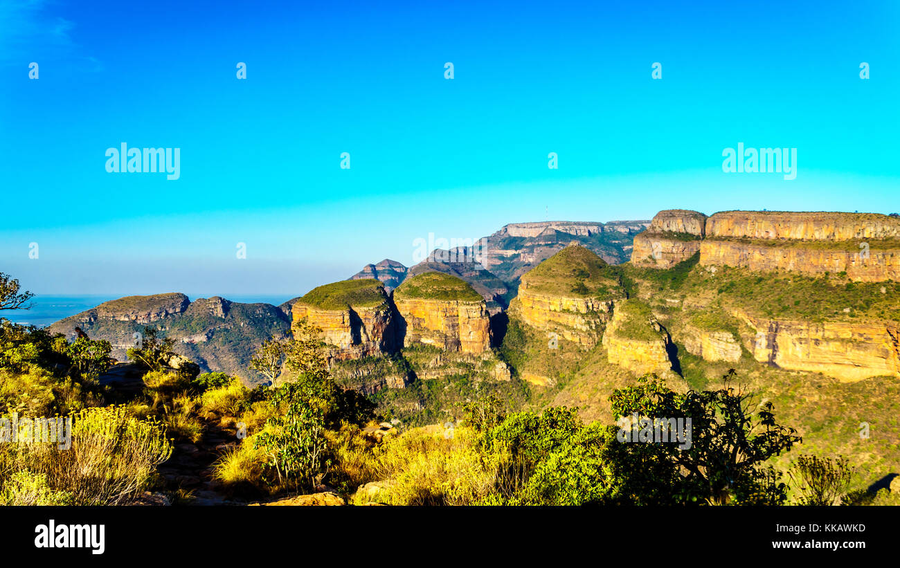 Highveld with the Three Rondavels of the Blyde River Canyon along the ...