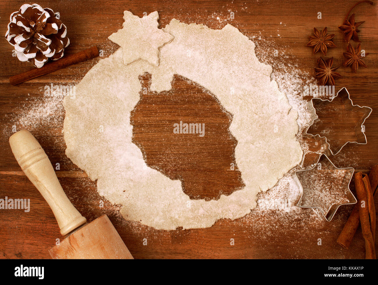 Festive cookie dough with the shape of Tanzania cut out (series Stock ...
