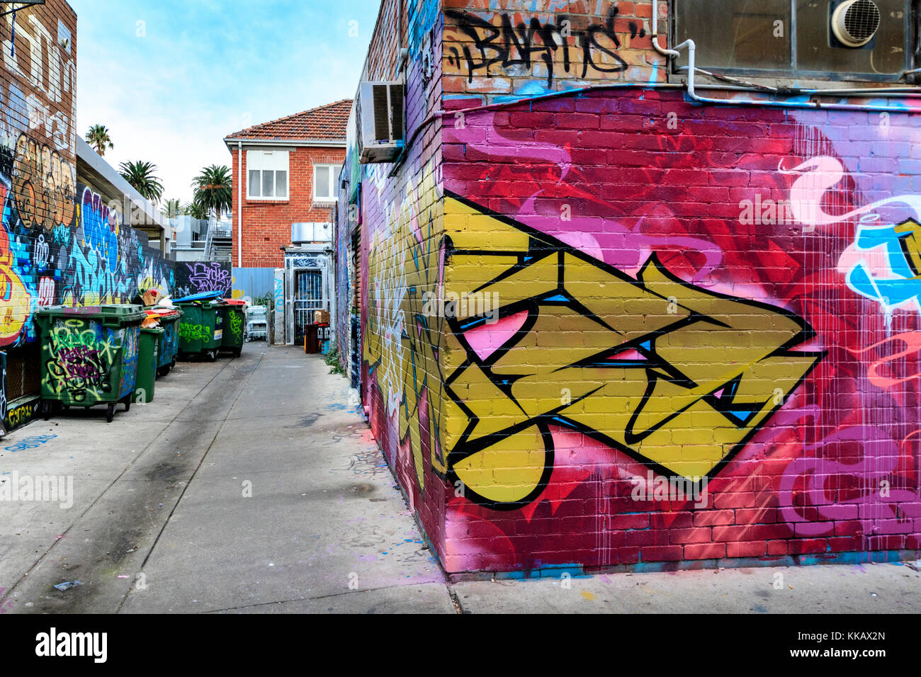 Australia, Melbourne, St Kilda, Victoria, graffiti, street art Stock ...