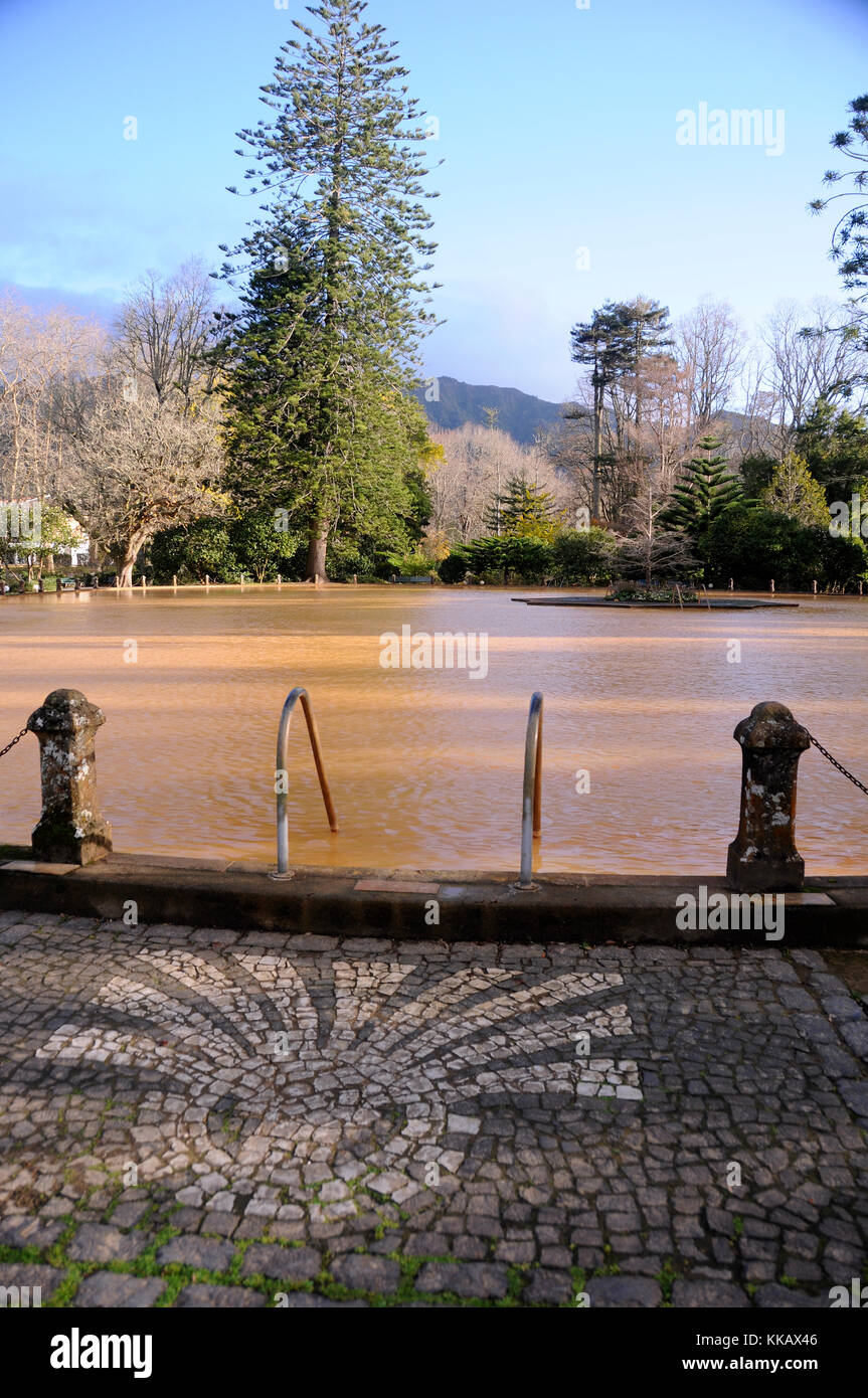 Geothermally heated pool for bathing in the botanical garden in the ...