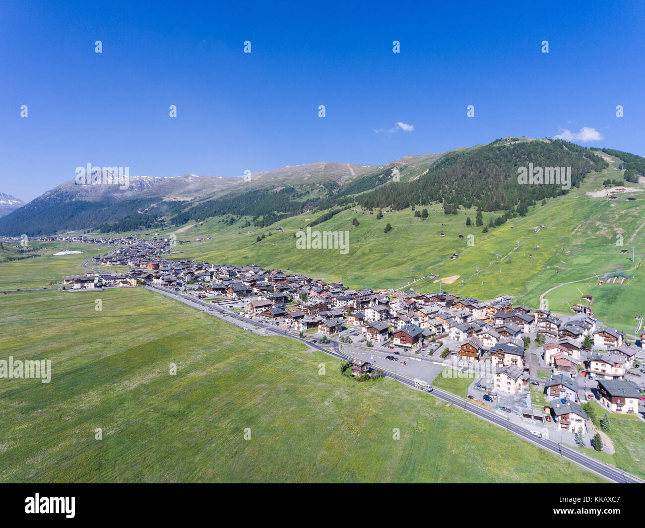 Aerial drone view ski resort hi-res stock photography and images - Alamy