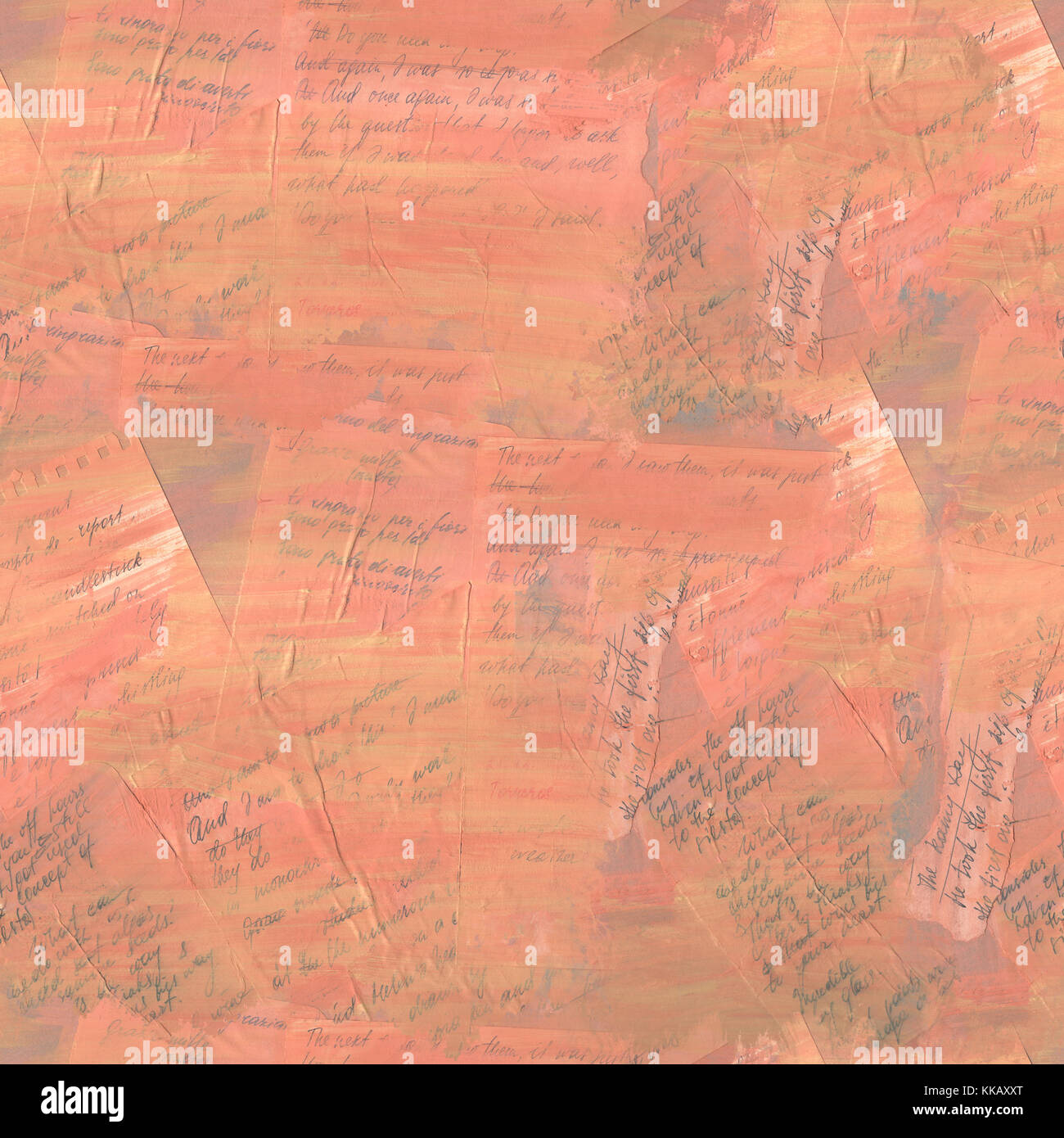 An abstract seamless pattern made up of sheets of old paper with ...