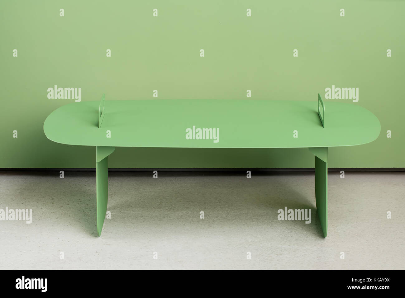 Metal green table Stock Photo - Alamy