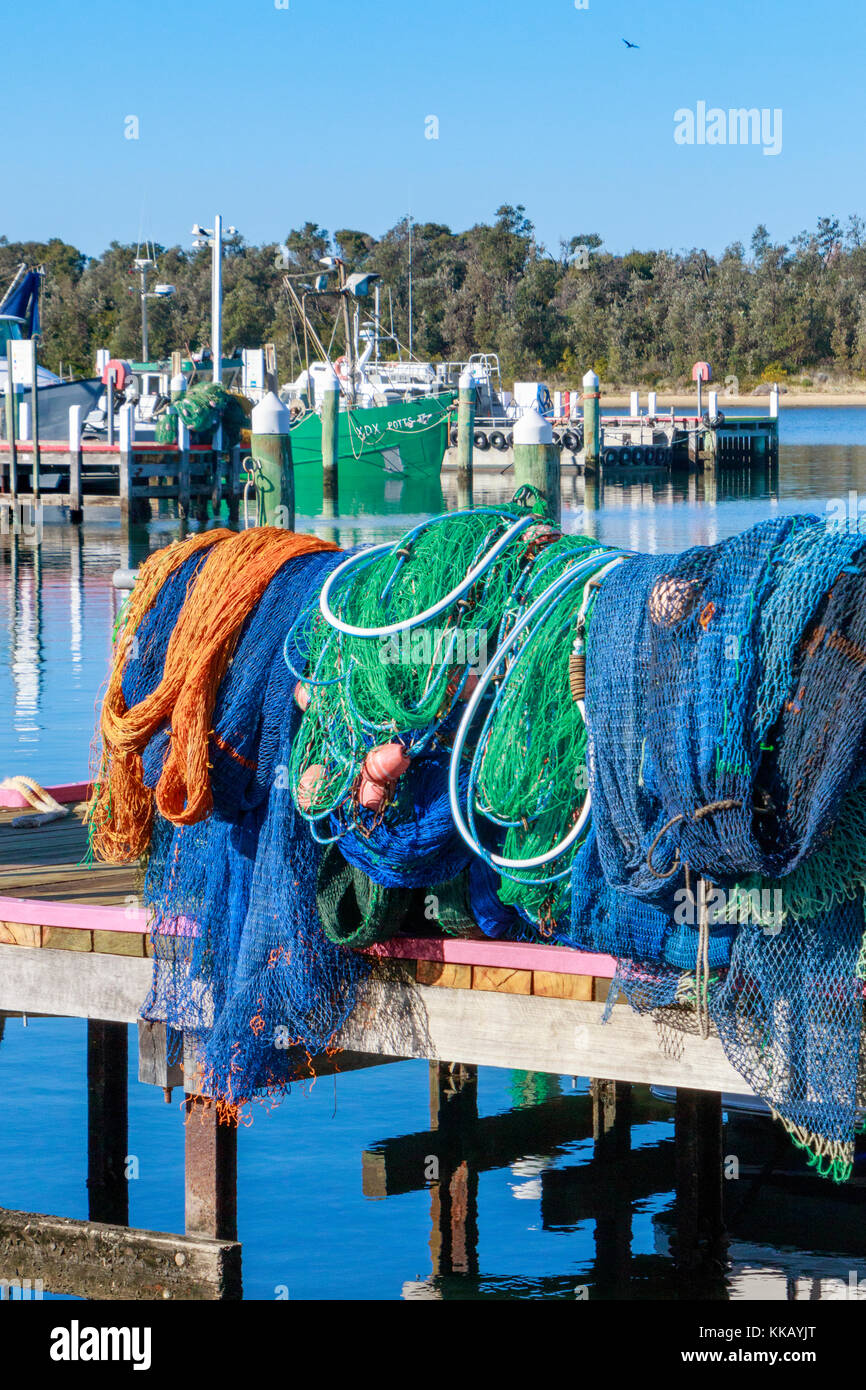 Australia, Lakes Entrance, Victoria, fishing nets Stock Photo - Alamy