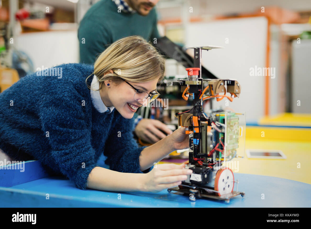 Young woman engineer working on robotics project Stock Photo - Alamy