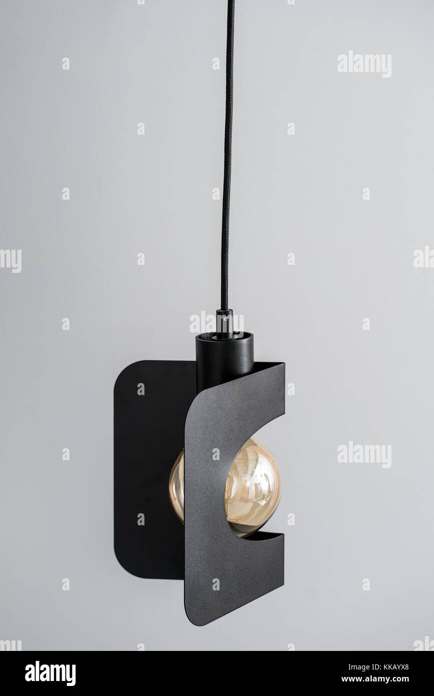 Hanging metal black edison lamp Stock Photo - Alamy
