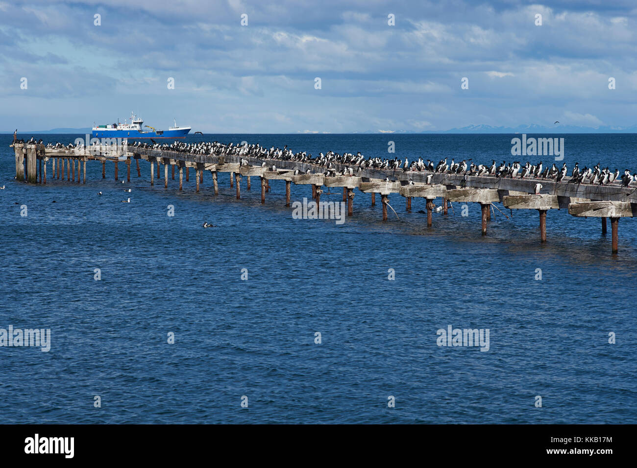 Historic waterfront of Punta Arenas running along the Magellan Strait ...