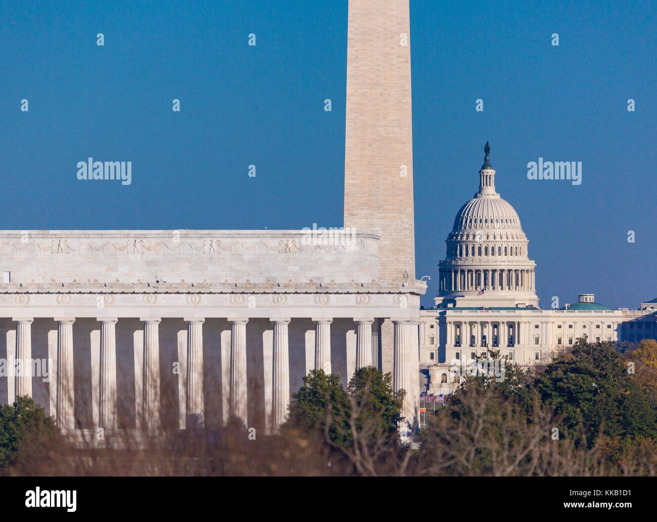 WASHINGTON, DC, USA - Lincoln Memorial, Washington Monument, U.S ...