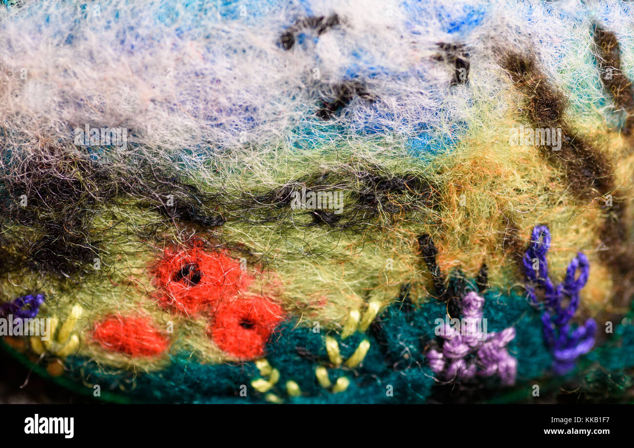 A countryside rural scene hand made in felt Stock Photo - Alamy