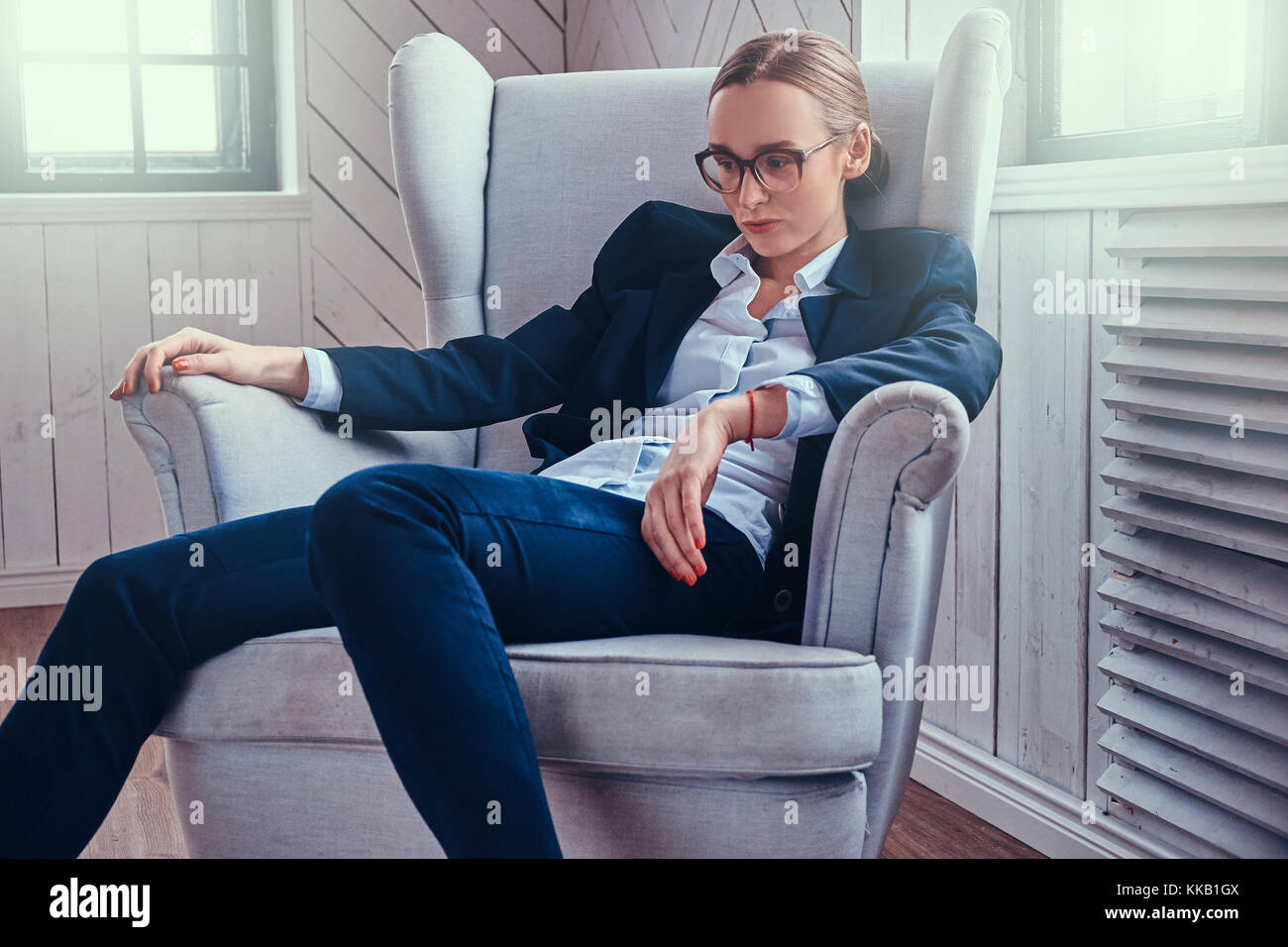 Fashionable cooperative business woman Stock Photo - Alamy