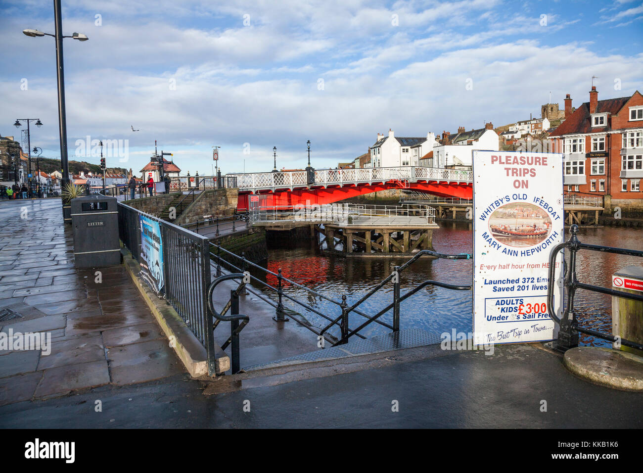 Bridge over the harbour in Whitby,North Yorkshire,England,UK Stock ...