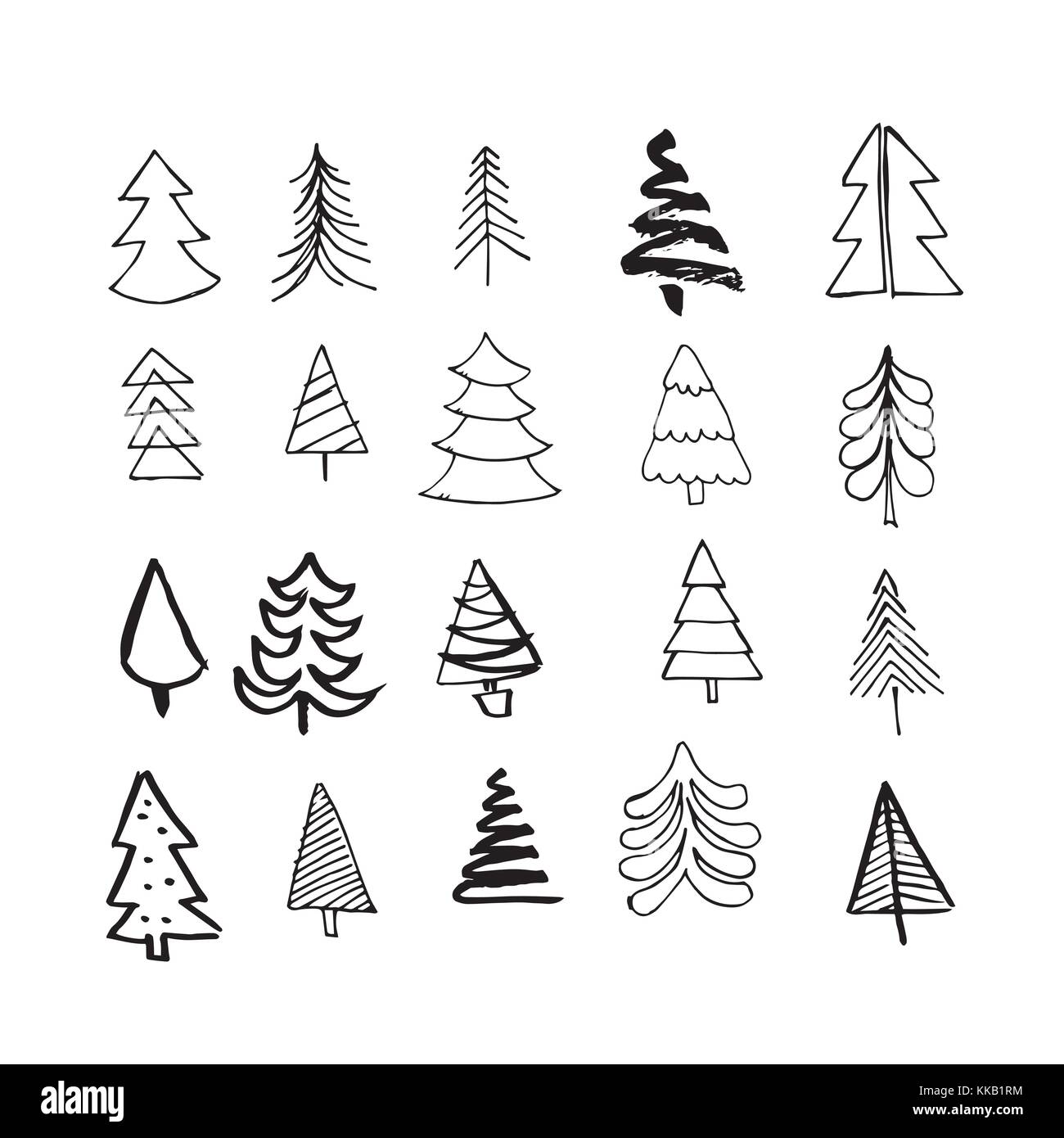 Christmas tree drawing Black and White Stock Photos & Images - Alamy