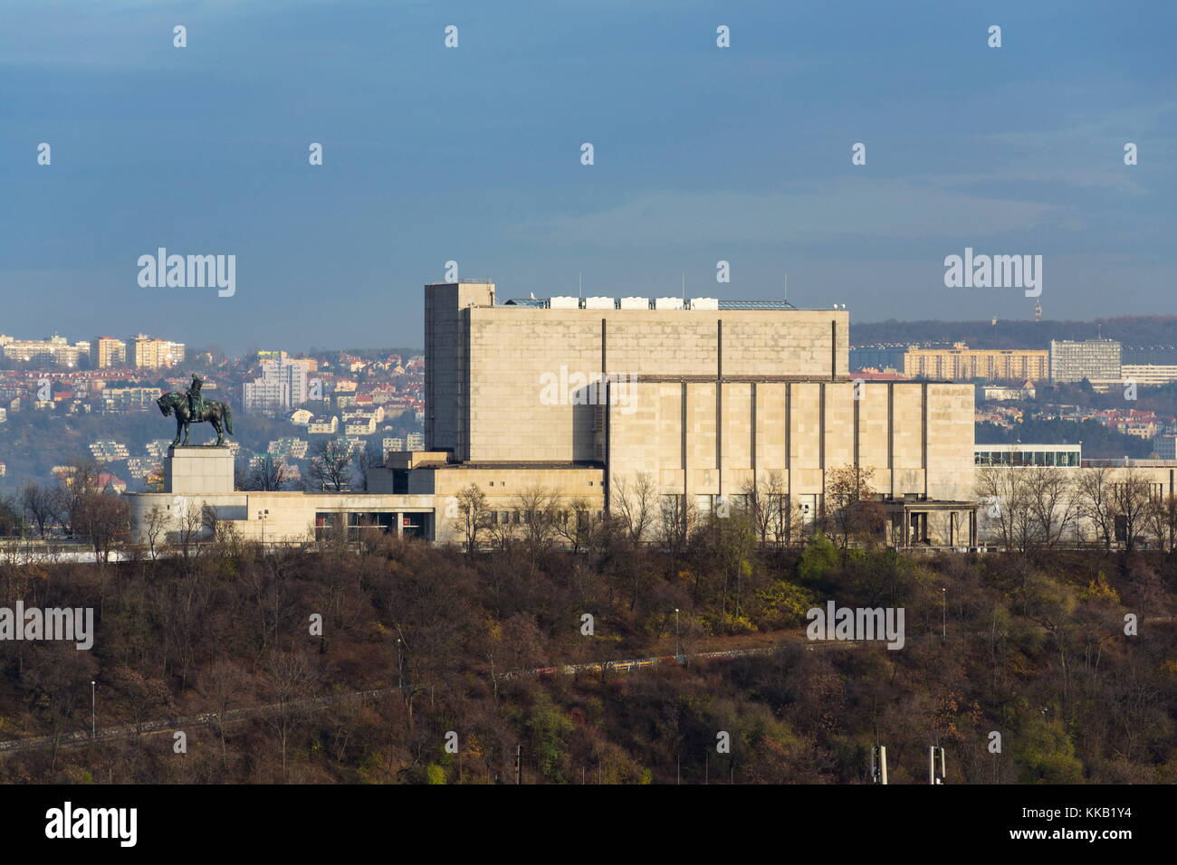 Equestrian statue at National memorial Vitkov, Prague, Czech republic ...