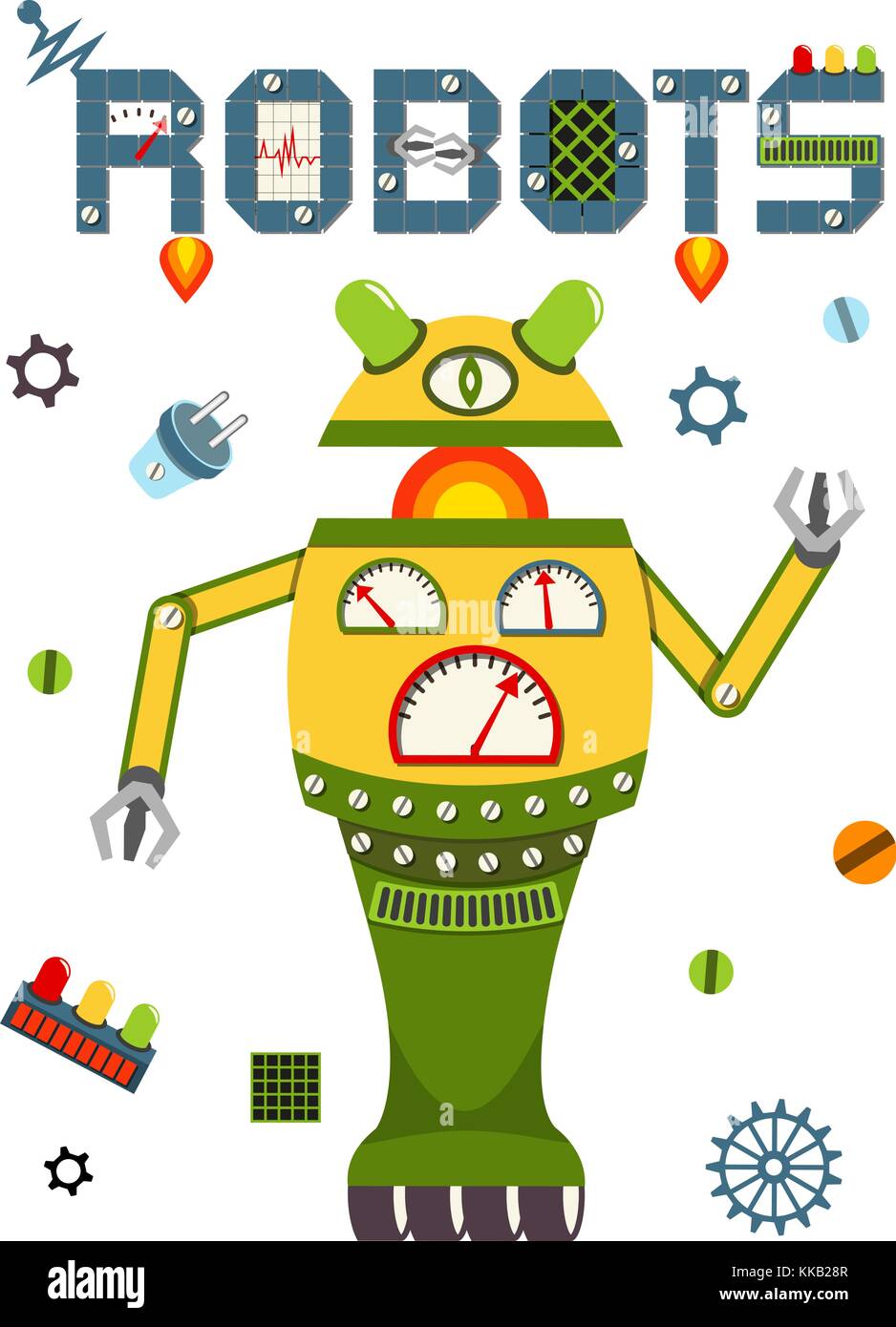 Robot and monster Stock Vector Images - Alamy