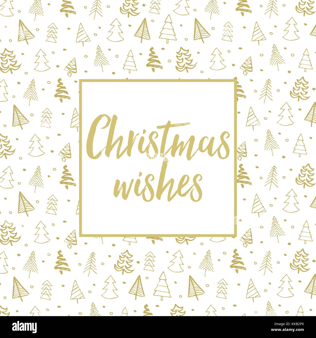 Hand drawn Christmas tree background with message Stock Vector Image ...