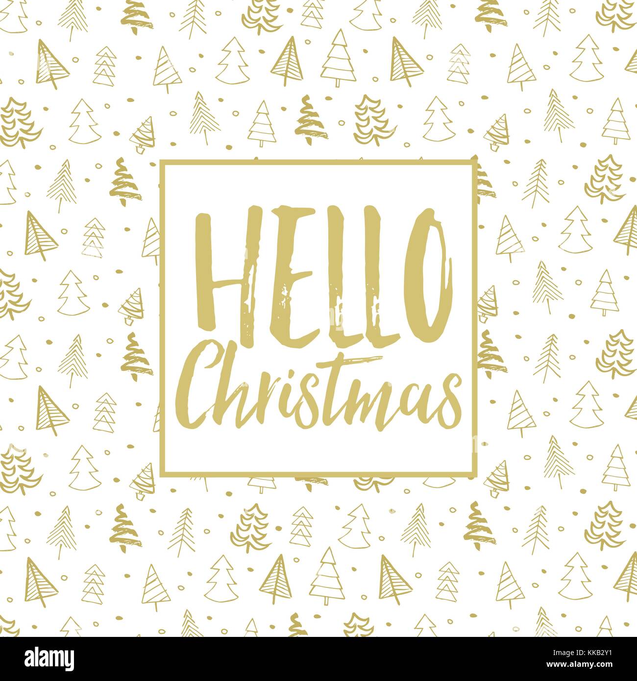 Hand drawn Christmas tree background with message Stock Vector Image ...