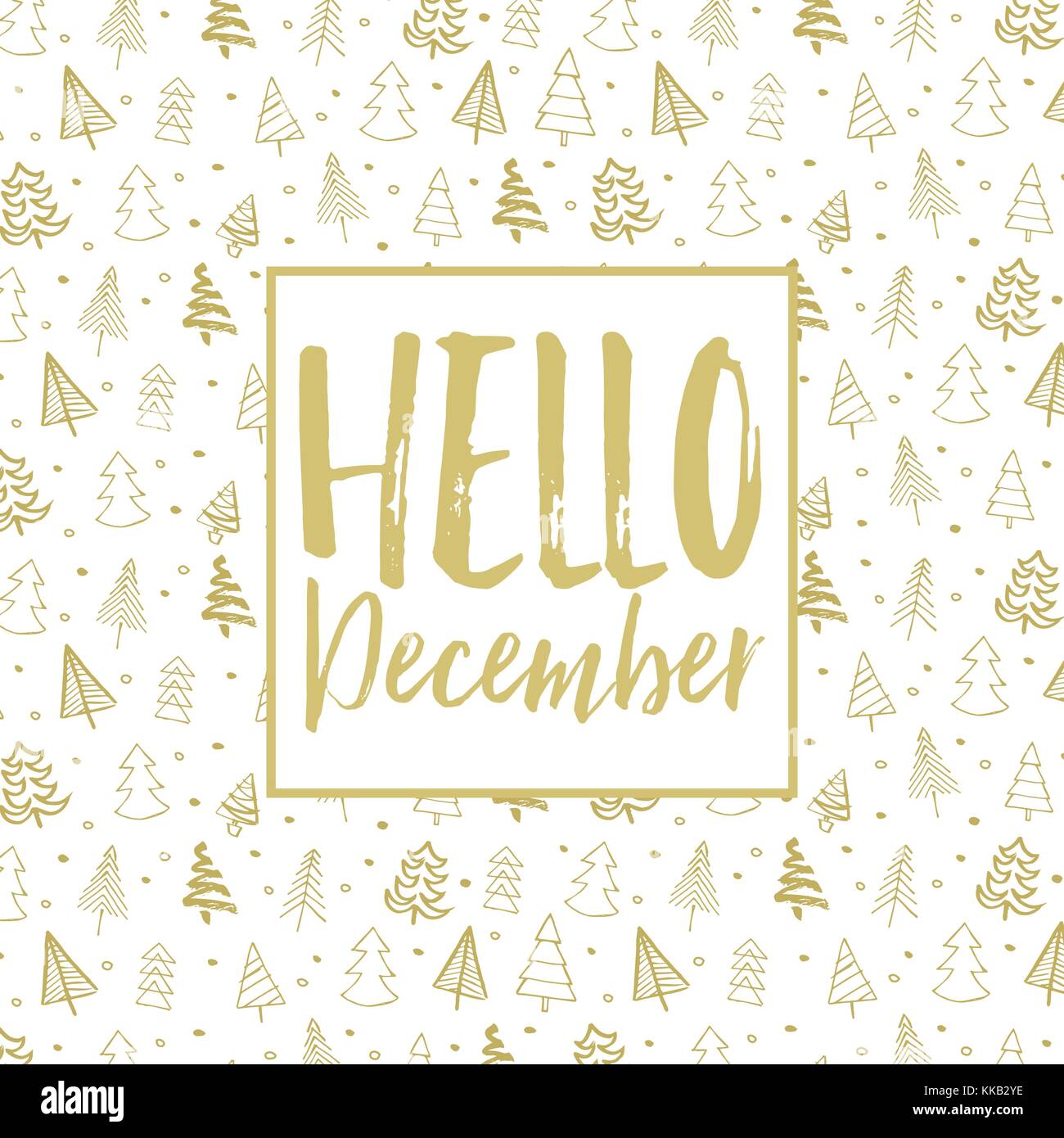Hand drawn Christmas tree background with message Stock Vector Image ...