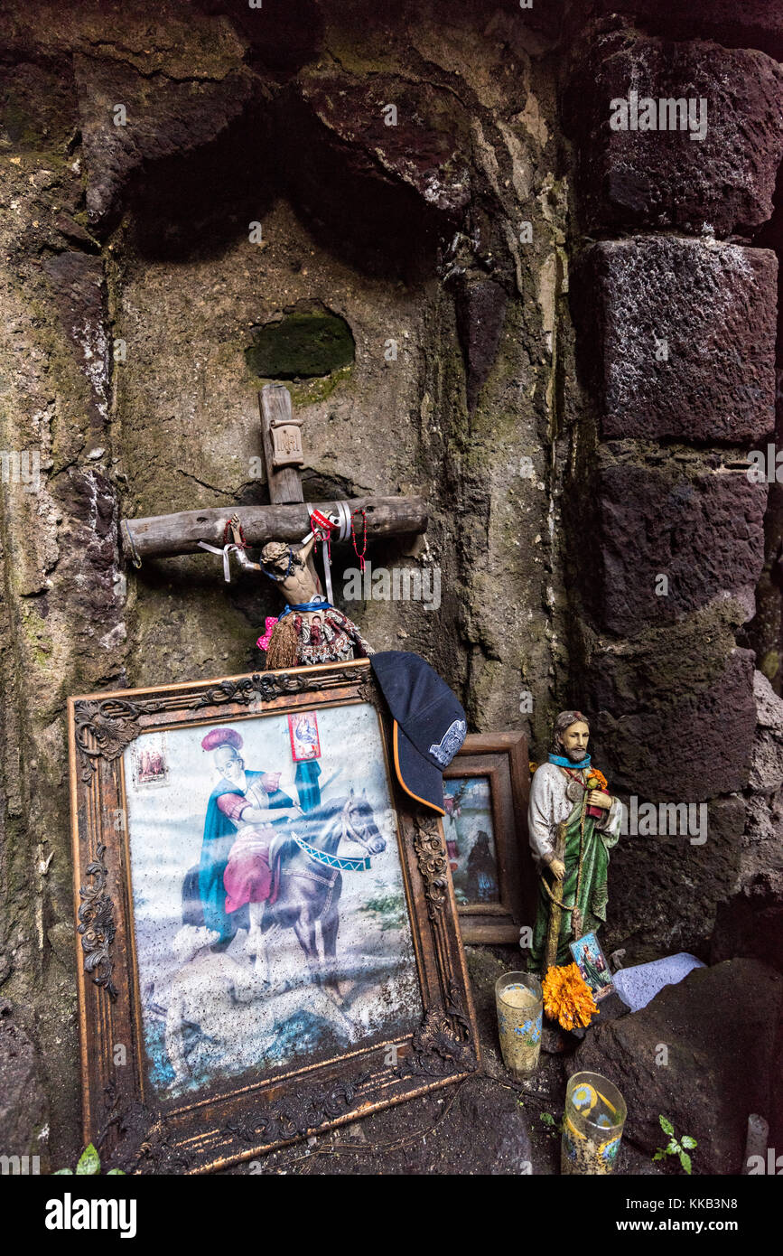 Religious objects left behind in the ruins of the naive in the San Juan ...