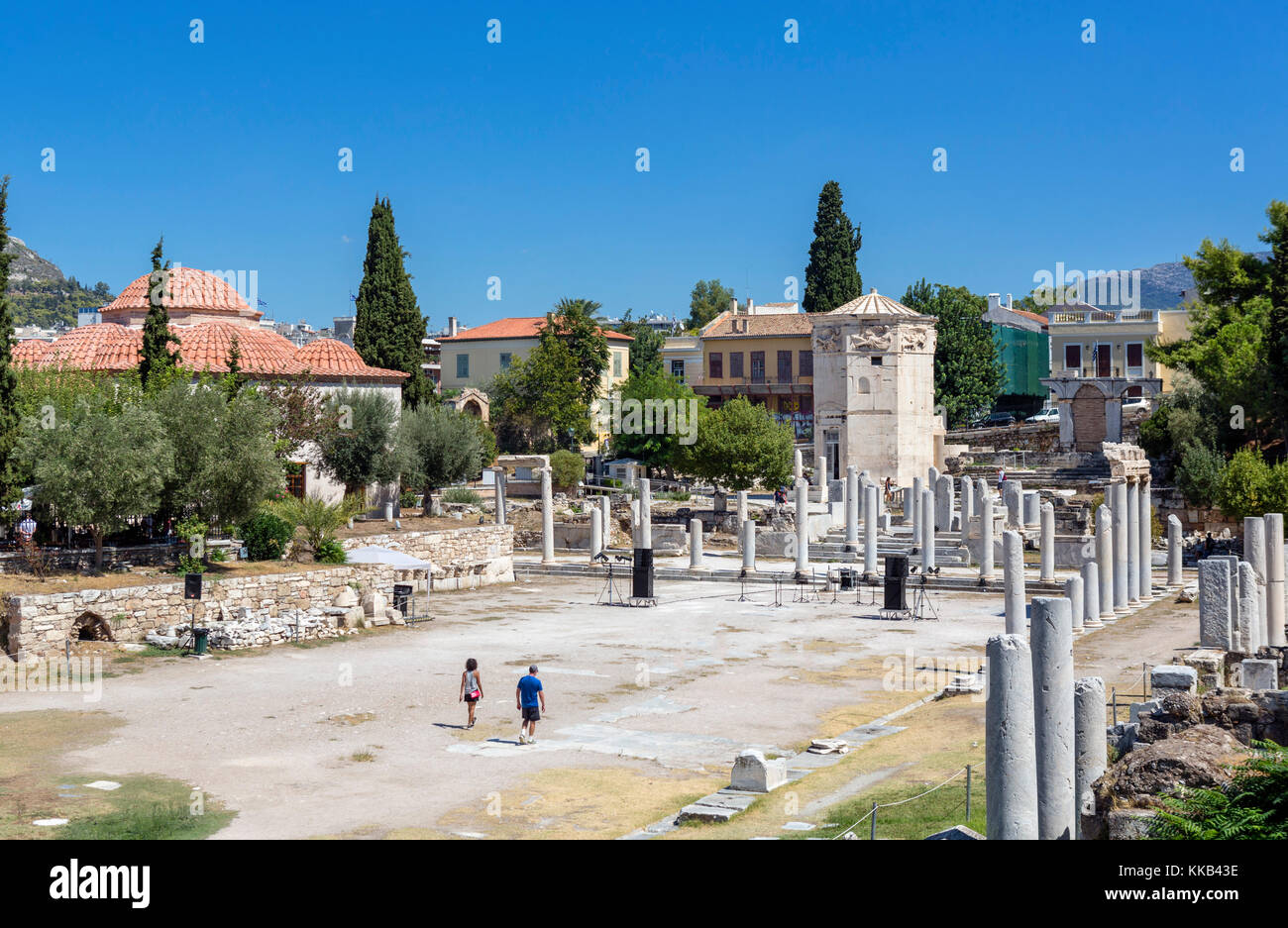 Roman Forum looking towards the Tower of the Winds, Athens, Greece ...