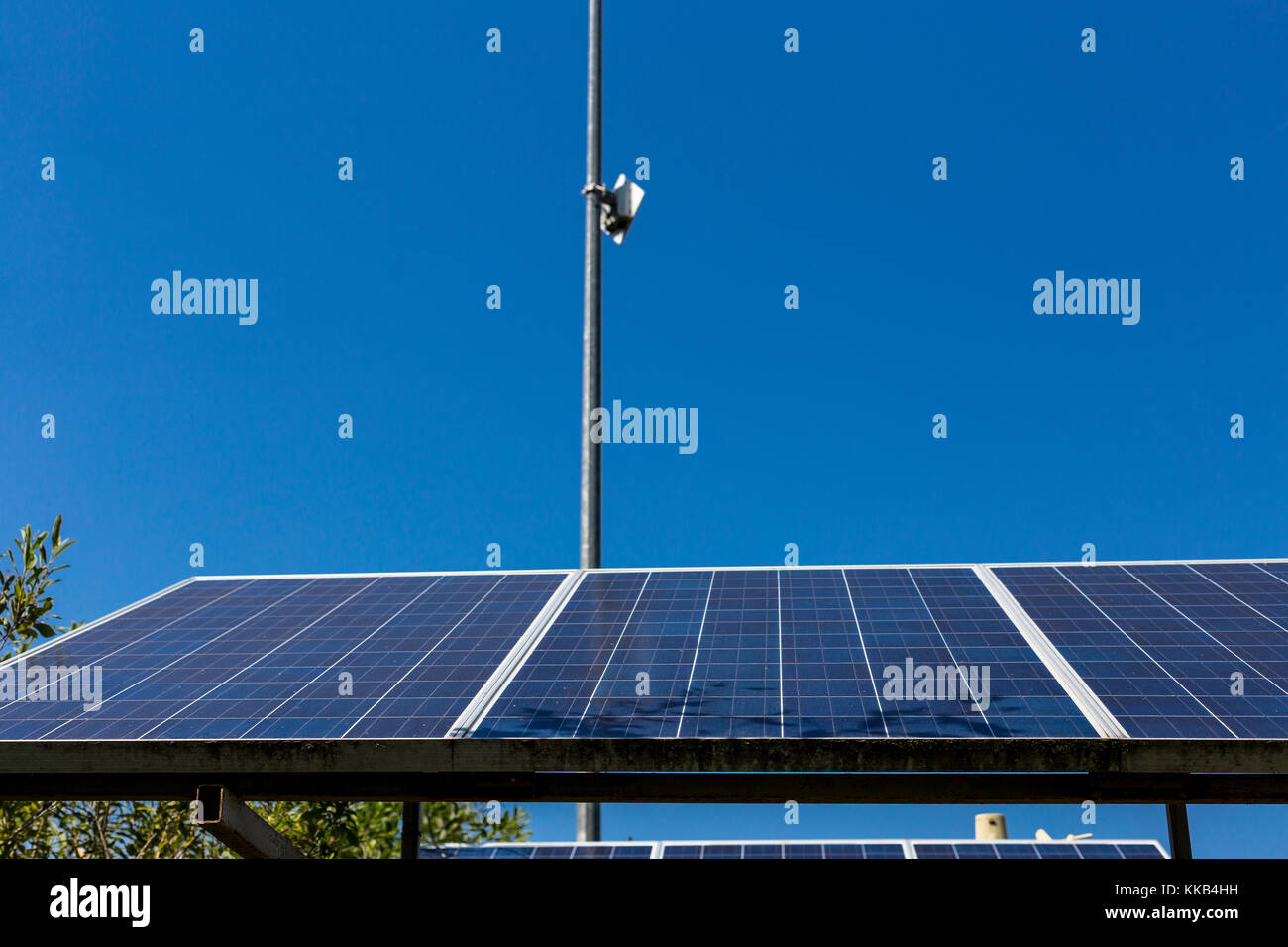 Solar cell panels with blue sky Stock Photo - Alamy