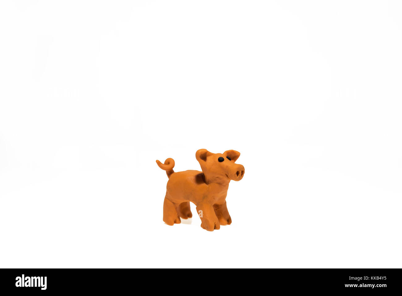 Plasticine artwork. Handmade pig. Abstract isolated photo Stock Photo ...