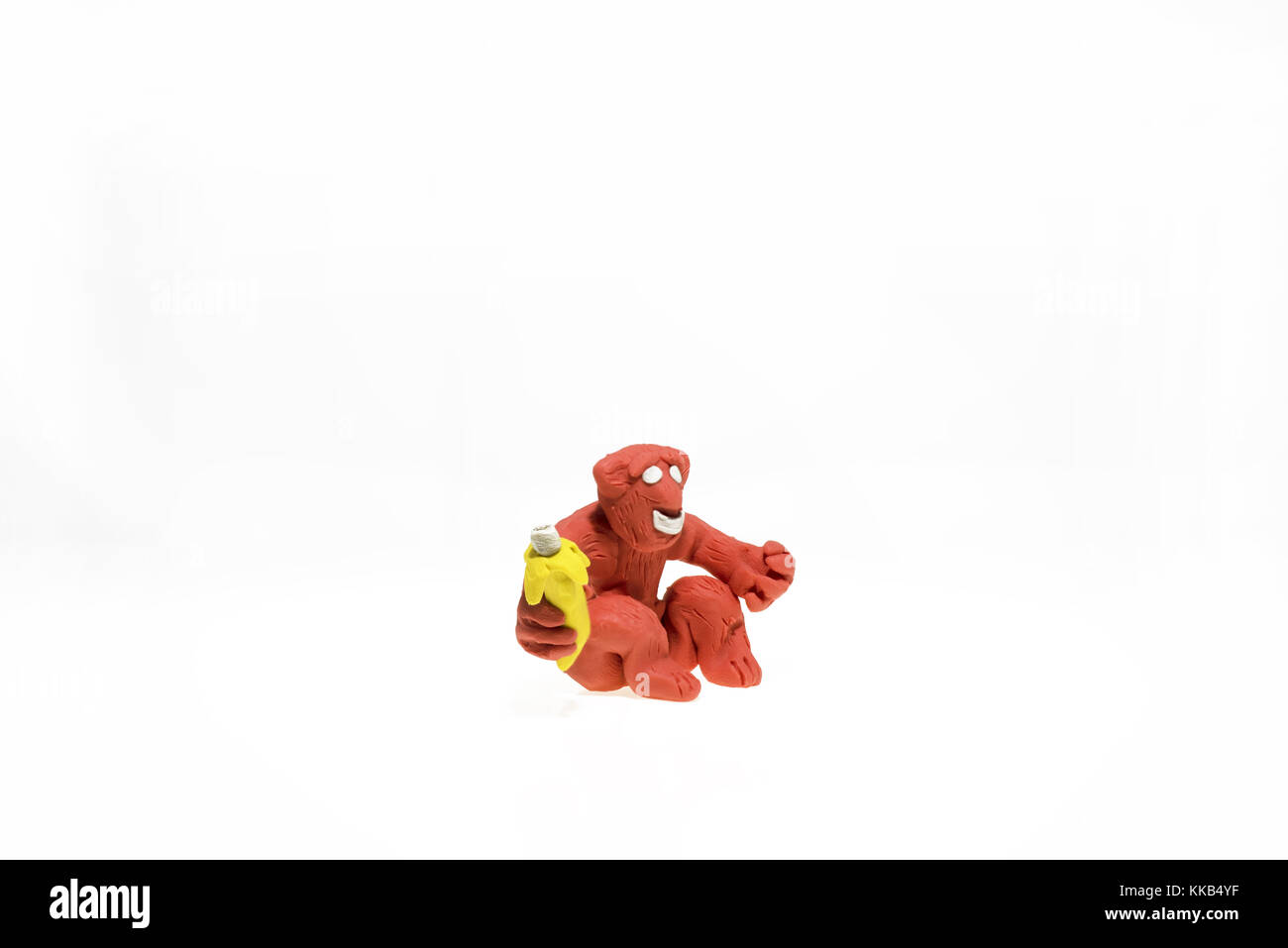Plasticine artwork. Handmade monkey. Abstract isolated photo Stock ...