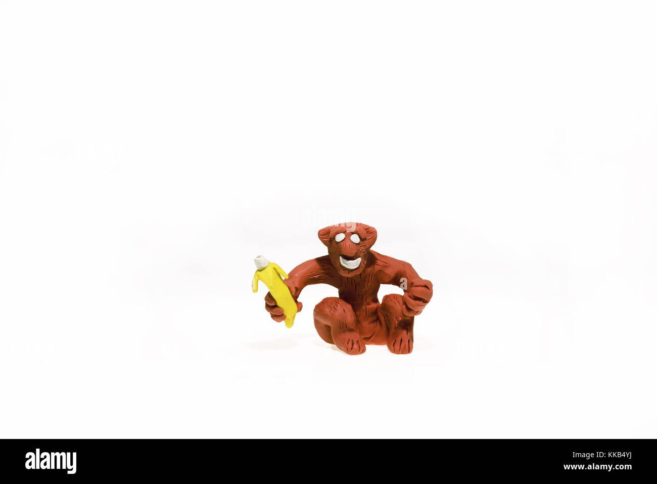 Plasticine artwork. Handmade monkey. Abstract isolated photo Stock ...