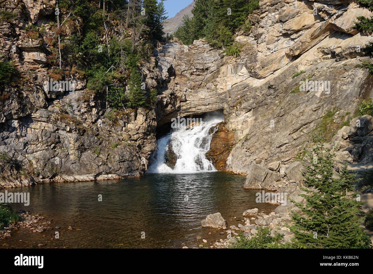 Running Eagle Falls (Trick Falls), Glacier National Park, Montana Stock ...