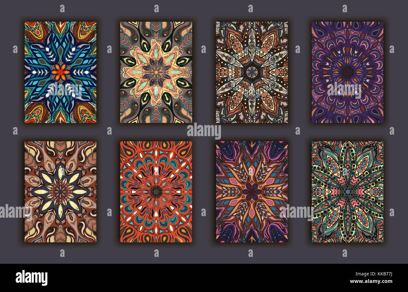 Collection retro cards. Ethnic backgrounds. Card of invitation. Vintage ...