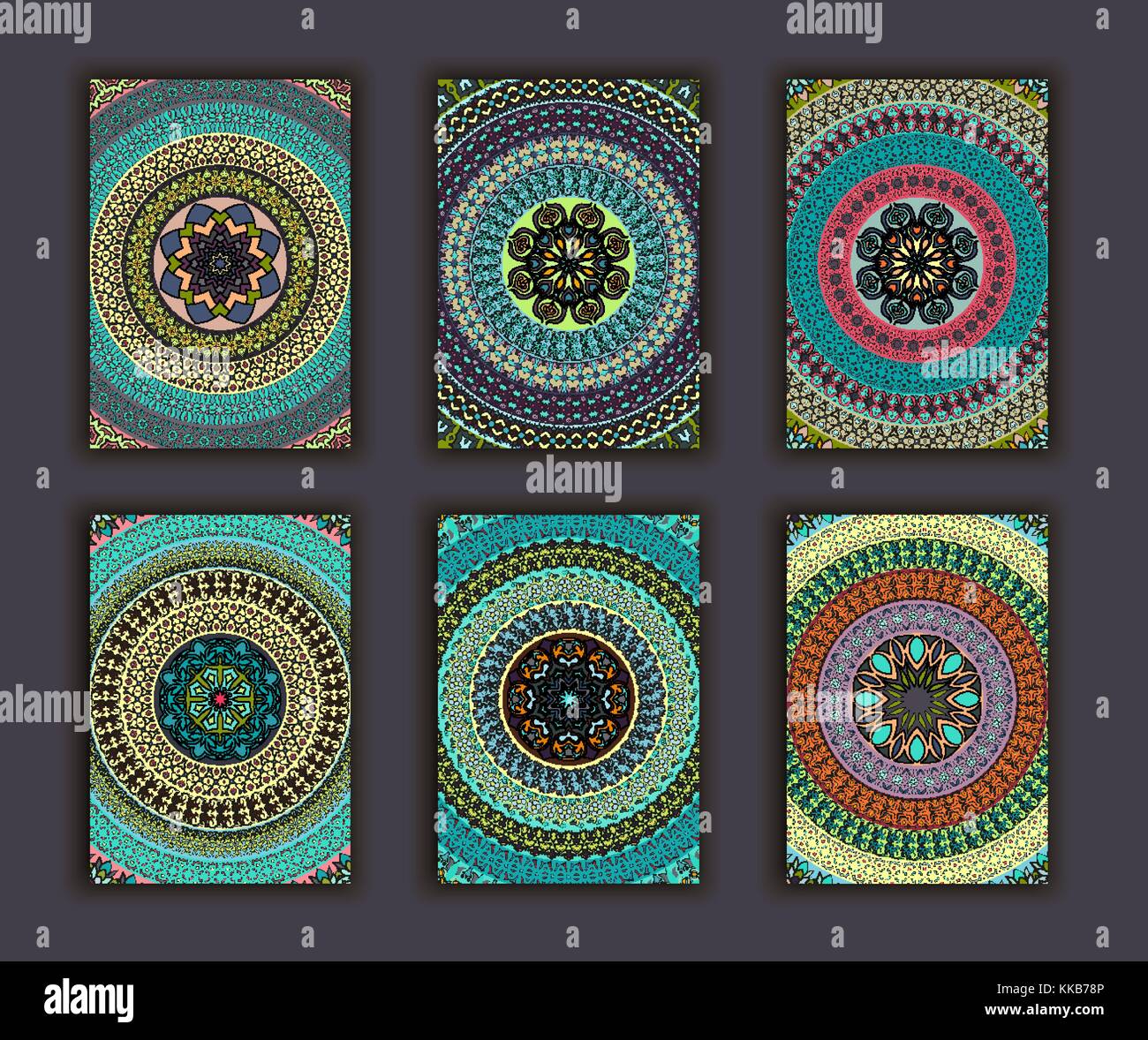 Collection retro cards. Ethnic backgrounds. Card of invitation. Vintage ...