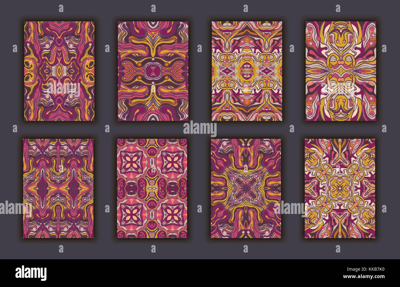 Collection retro cards. Ethnic abstract backgrounds. Card of invitation ...