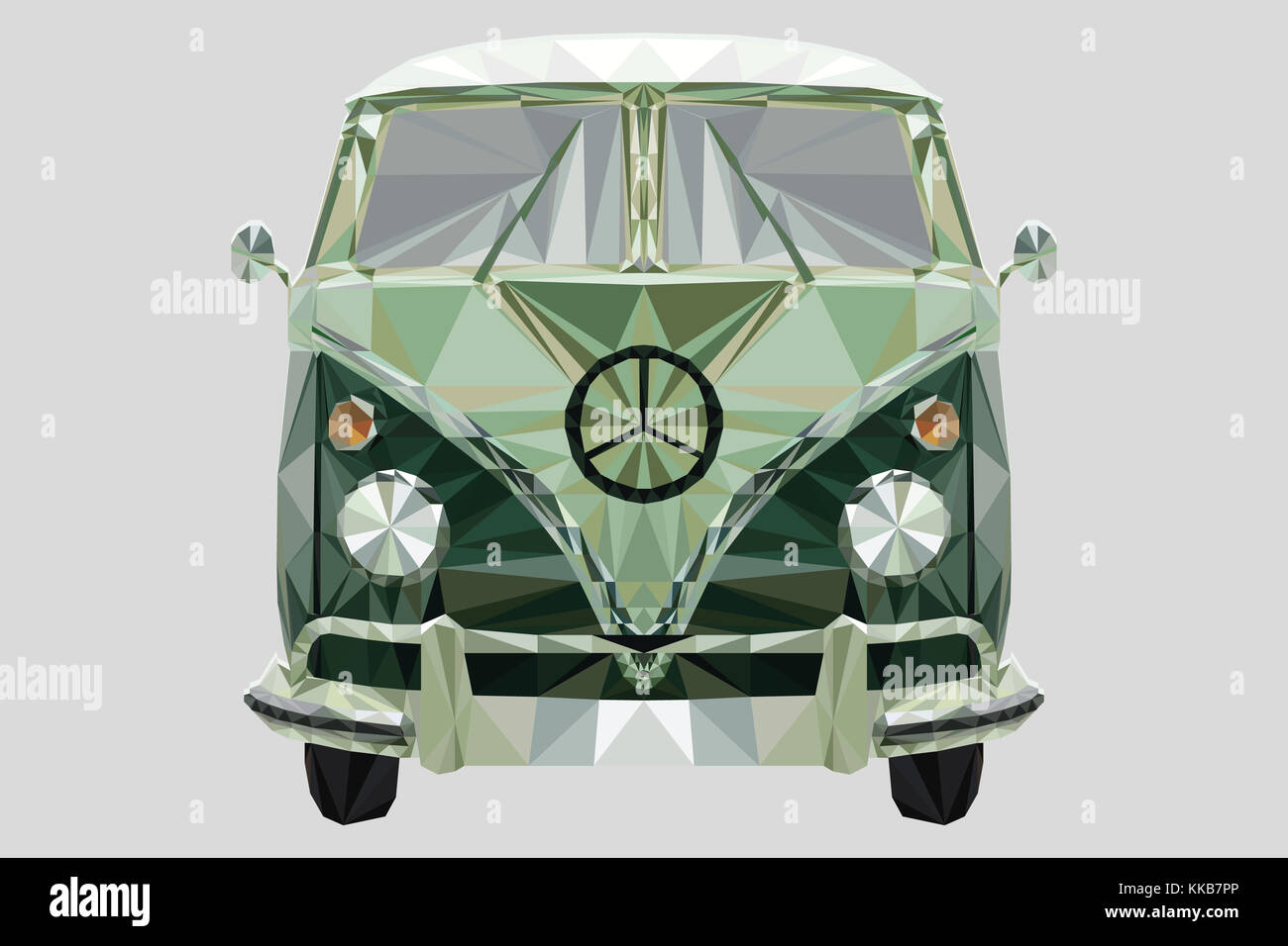 Low-poly in triangles of a camper van - Splitty - unique artwork Stock ...