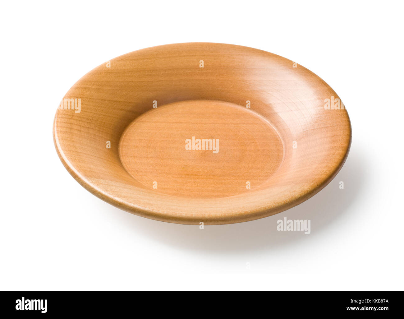 empty wooden plate isolated on white background Stock Photo - Alamy