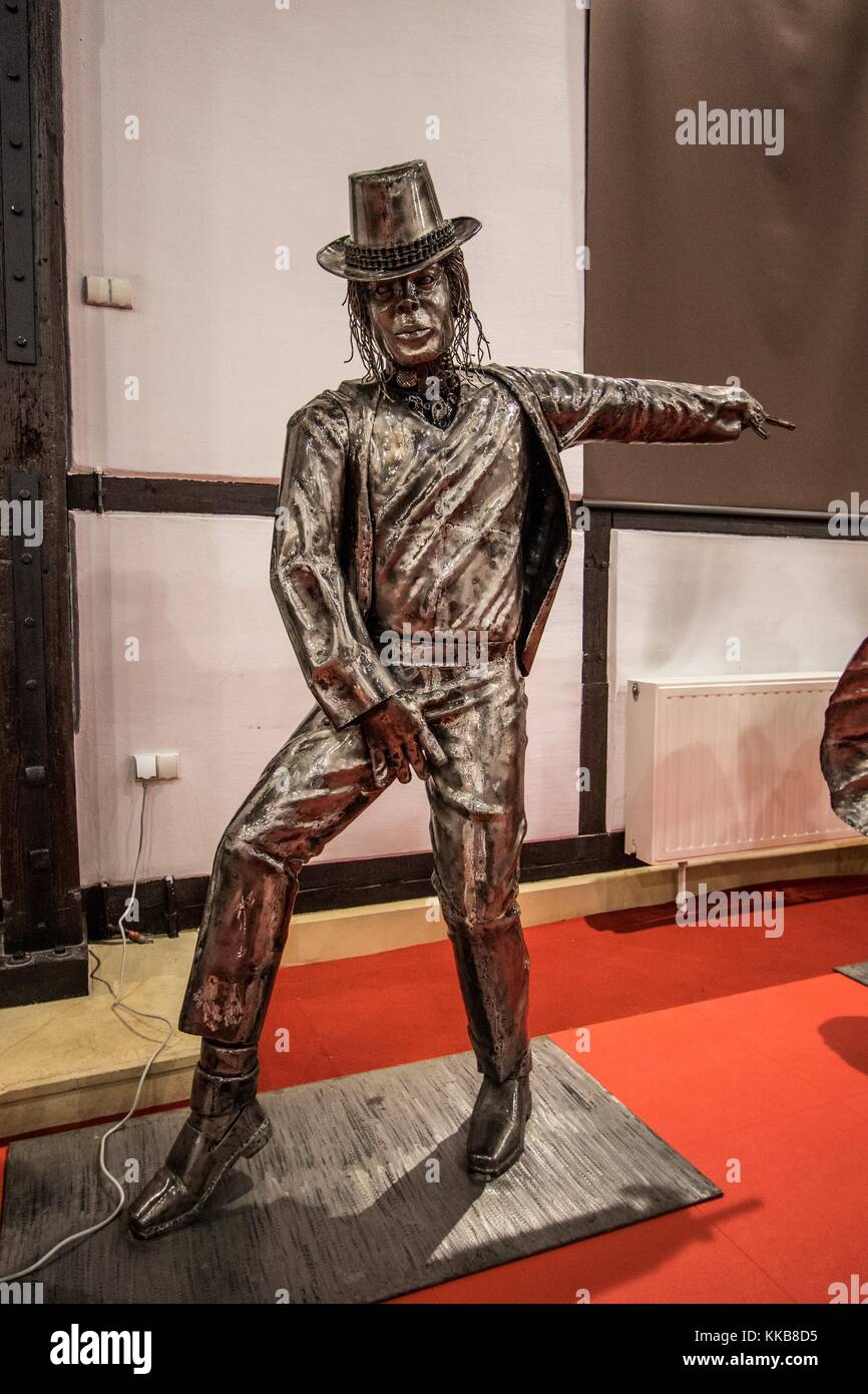 A steel sculptures are displayed at the exhibition of the 'Gallery of ...
