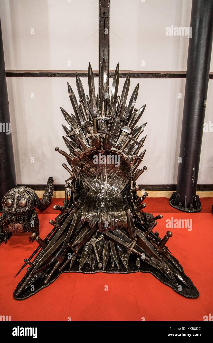 A steel sculptures are displayed at the exhibition of the 'Gallery of ...
