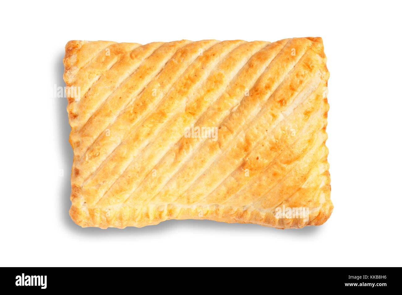 Studio shot of a single meat pie isolated on a white background - John ...