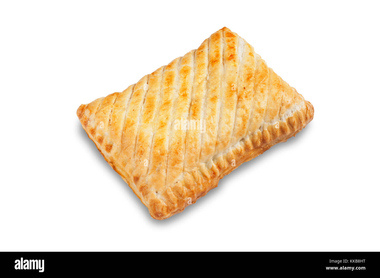 Studio shot of a single meat pie isolated on a white background - John ...
