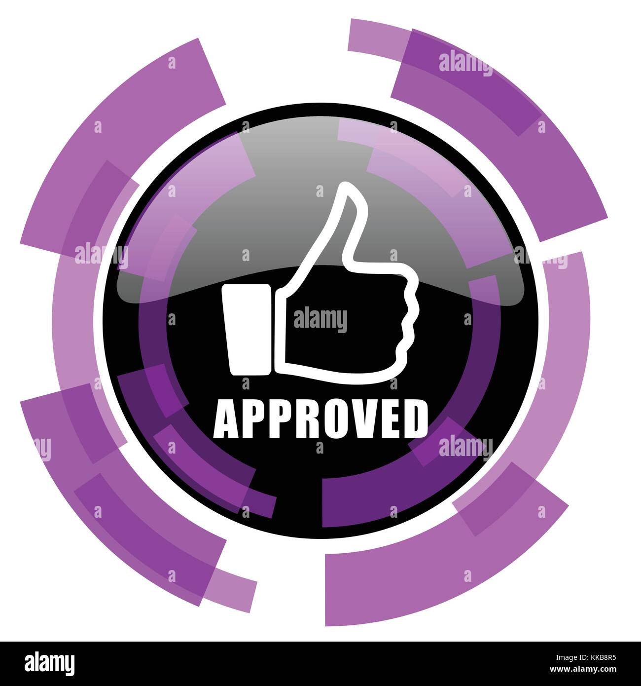 Approved pink violet modern design vector web and smartphone icon ...