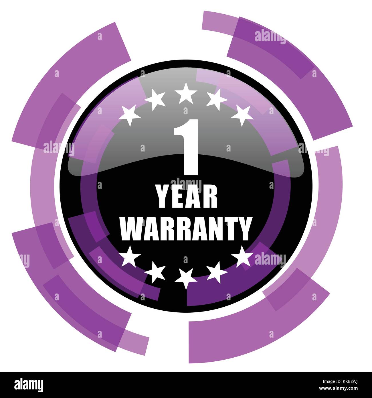Warranty guarantee 1 year pink violet modern design vector web and ...
