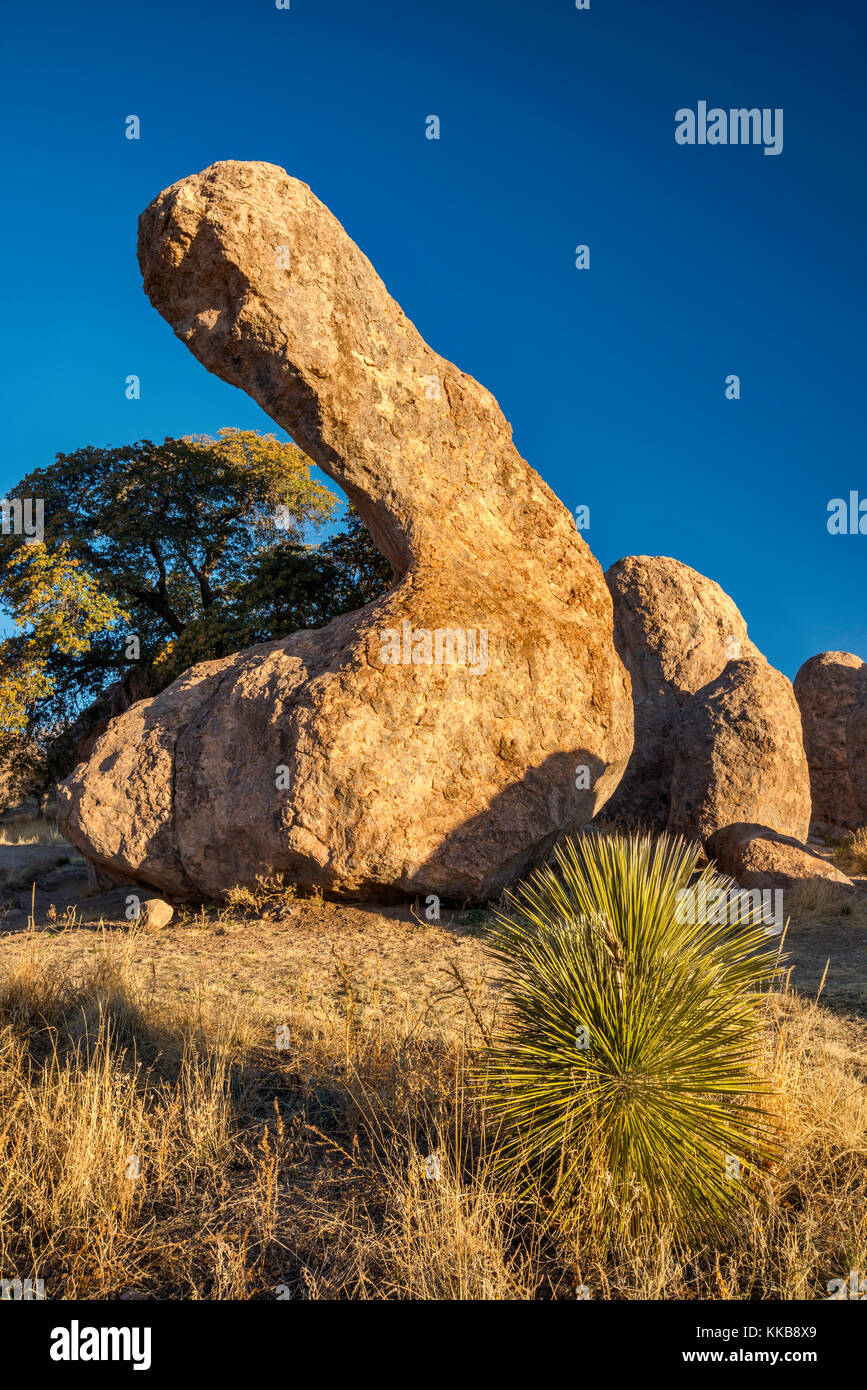 Granite rock formations at sunrise, City of Rocks State Park, New ...