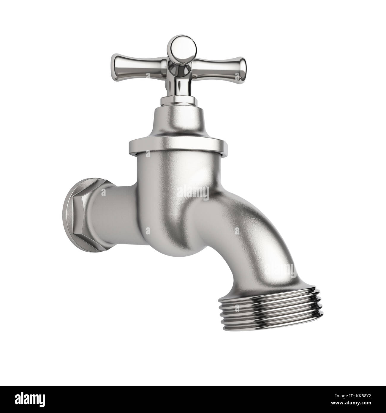 Faucet isolated on white background 3D rendering Stock Photo - Alamy