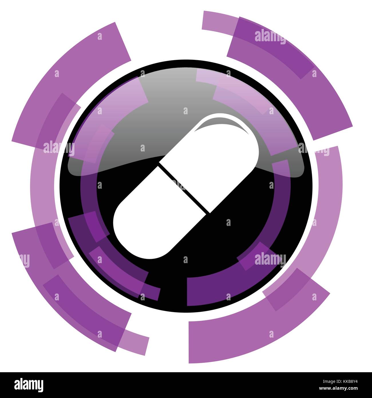 Drugs pink violet modern design vector web and smartphone icon. Round ...