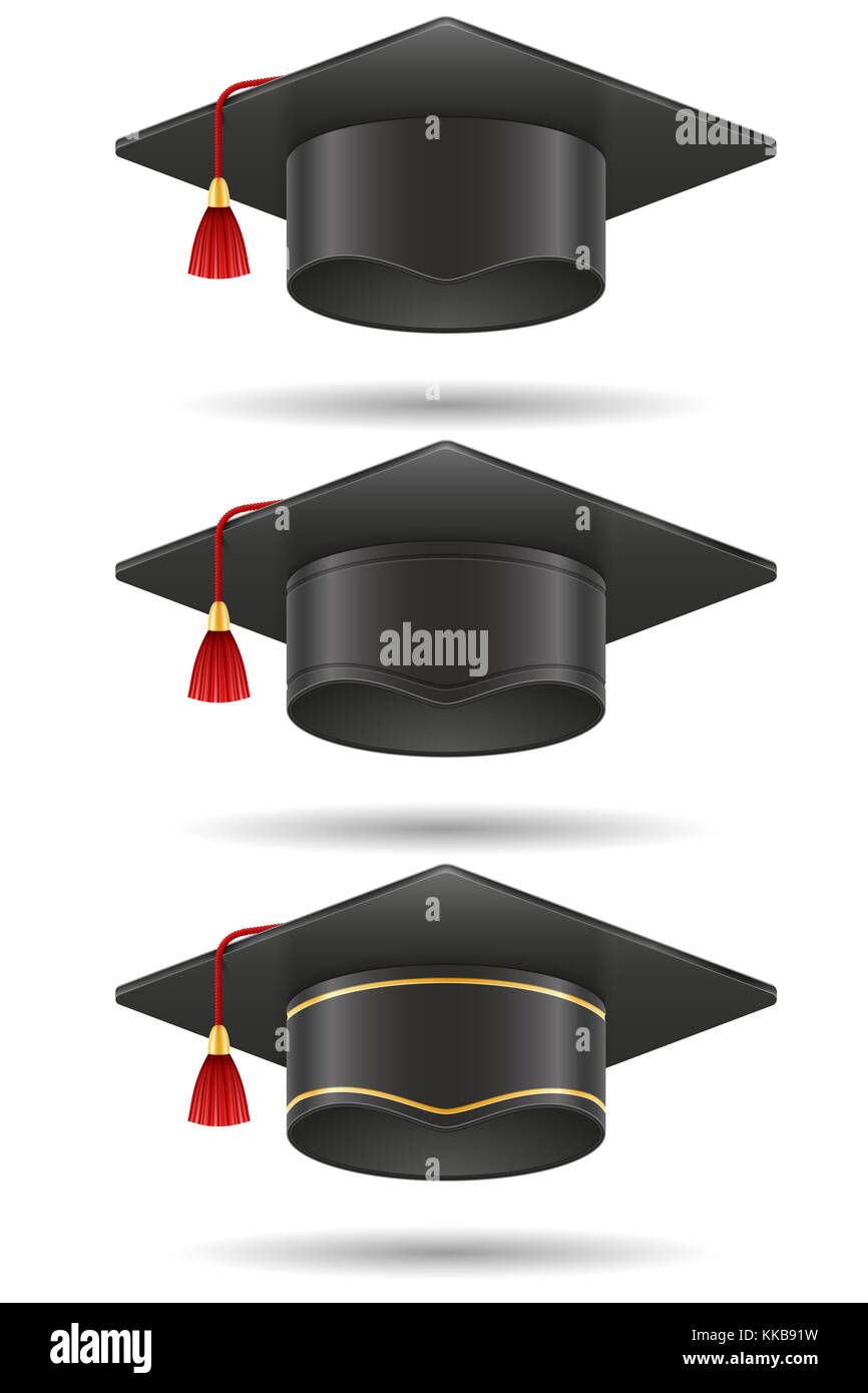 academic graduation mortarboard square cap vector illustration isolated ...
