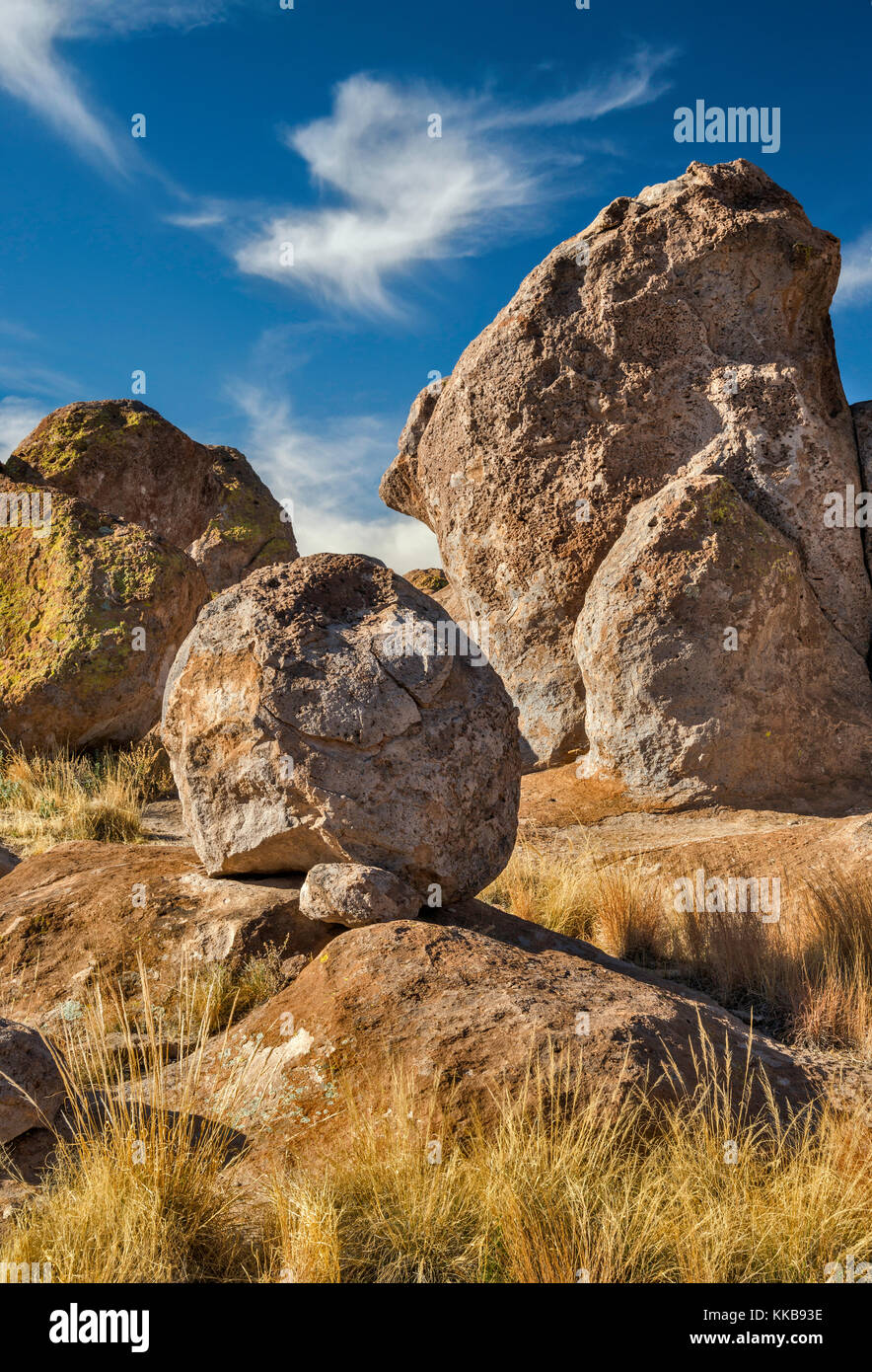 Granite rock formations at City of Rocks State Park, New Mexico, USA ...