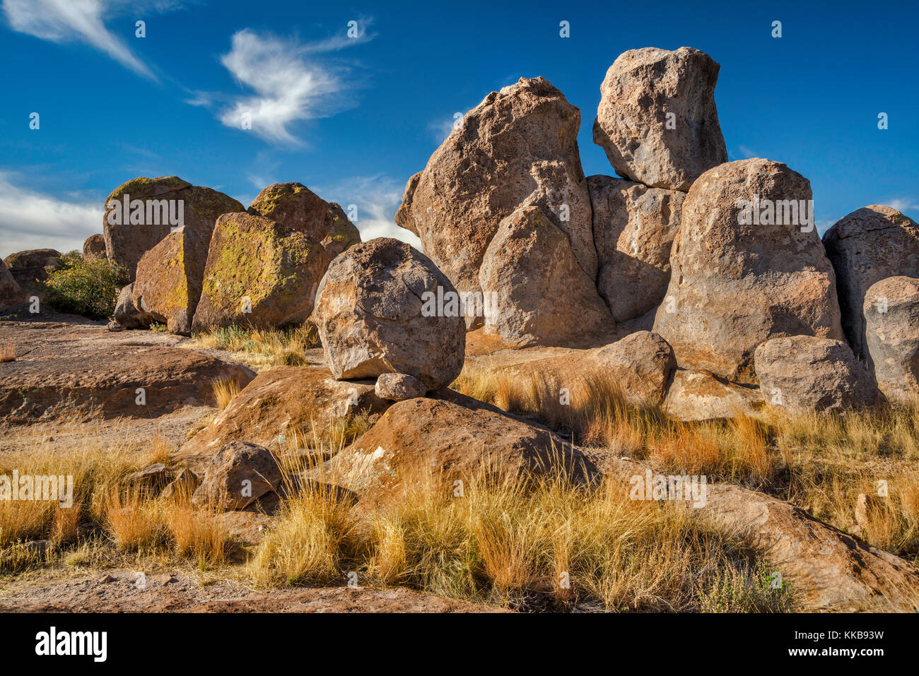 Granite rock formations at City of Rocks State Park, New Mexico, USA ...