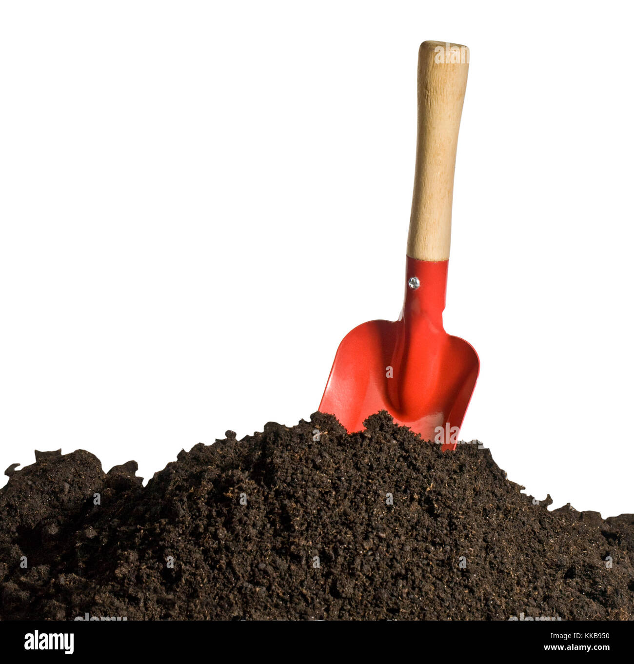 gardening tools and peat on a white background Stock Photo - Alamy