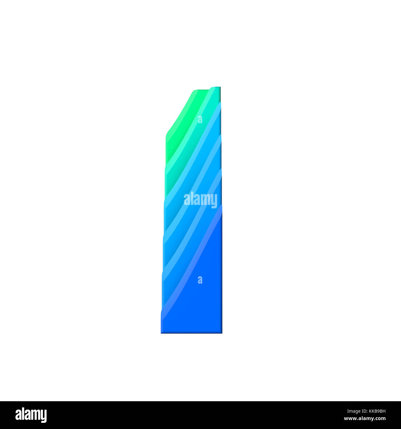 Letter I. Layered wave effect character type. 3D Rendering Stock Photo ...