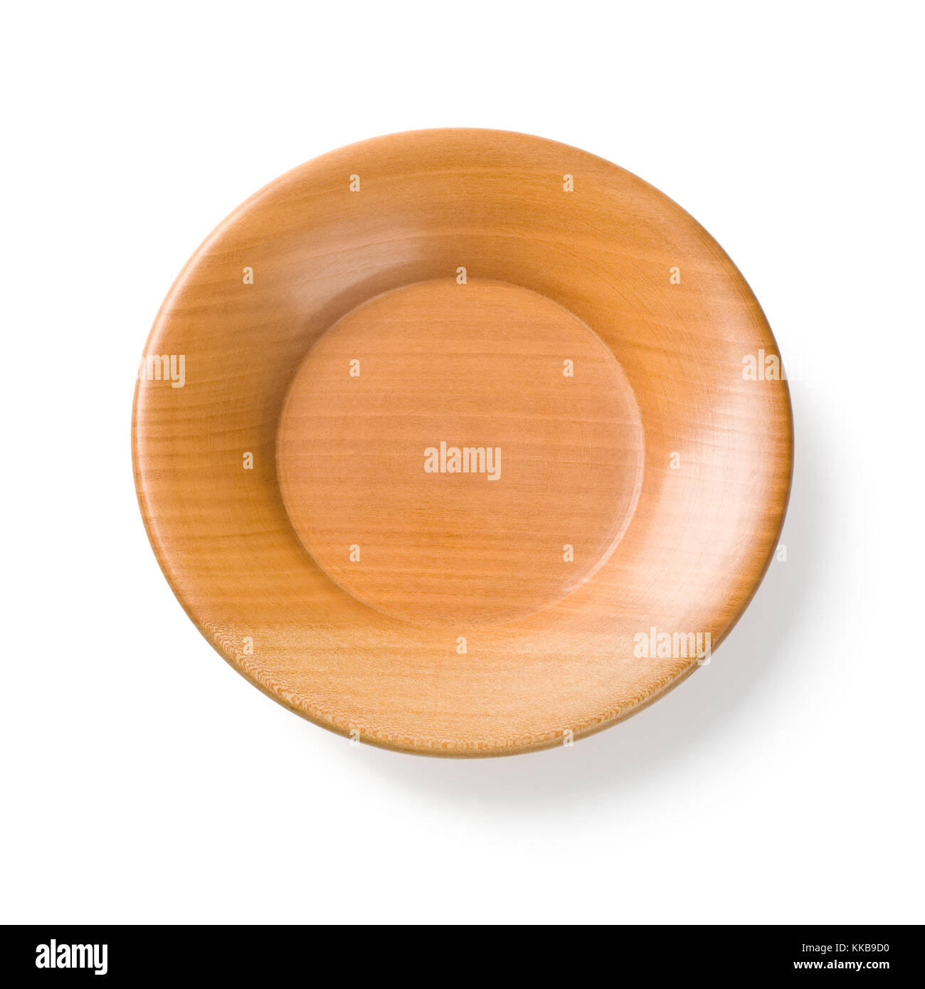 empty wooden plate isolated on white background Stock Photo - Alamy